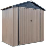 China Metal Type Steel Storage Shed for Backyard AJUNION 6x4 Outdoor Galvanized Tools House for sale