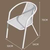 China Outdoor Restaurant Balcony Cafe Patio Garden Set Rattan Chair and Small White Square Table for sale