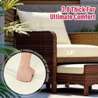 China 27.95 x 26.38 x 29.53 in. AJUNION 5-Piece Rattan Outdoor Patio Chairs with Ottomans for sale