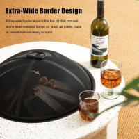 China Outdoor Product 3 in 1 Round Wood Burning Firepit Charcoal BBQ Grill Table for Bonfire Party for sale
