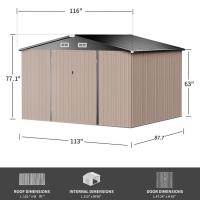 China 113*8.7*63 inch Modern Backyard Lawn Tool Shed House for Waterproof Garden Storage for sale