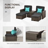 China AJUNION 5 Piece Outdoor PE Rattan Furniture Set with Corner Chair Weight Capacity 352lbs for sale