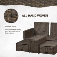 China AJUNION 5 Piece Outdoor PE Rattan Furniture Set with Corner Chair Weight Capacity 352lbs for sale