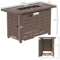 China Stocked Outdoor Indoor Patio Garden Rectangular Propane Gas Fire Pit Table Smokeless for sale
