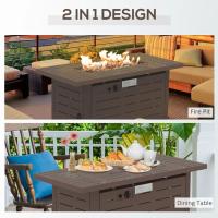 China Stocked Outdoor Indoor Patio Garden Rectangular Propane Gas Fire Pit Table Smokeless for sale