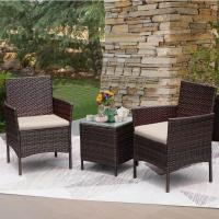 China Leisure Outdoor AJUNION PE Rattan Patio Furniture Set for Balcony Poolside Garden for sale