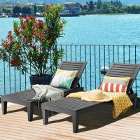 China Outdoor Furniture Sun Bed for Swimming Pool Plastic Stackable Chaise Lounge Chair for sale