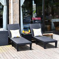 China Outdoor Furniture Sun Bed for Swimming Pool Plastic Stackable Chaise Lounge Chair for sale