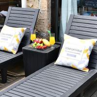 China Outdoor Furniture Sun Bed for Swimming Pool Plastic Stackable Chaise Lounge Chair for sale