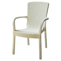 China Leisure Outdoor High Back Stackable Plastic Armchair for Villa Patio Garden Coffee Dining for sale