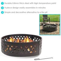 China Outdoor Patio Backyard Garden Bonfire Camping Fire Pit Ring with Poker 360 Degree Round for sale