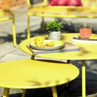 China Villa AJUNION 4 Seater Metal Garden Furniture Balcony Patio Set Bistro Set Steel Garden Set for sale