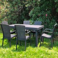 China Leisure Outdoor High Back Stackable Plastic Armchair for Villa Patio Garden Coffee Dining for sale
