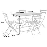 China AJUNION 4 Seater Folding Metal Patio Set Steel Garden Set Folding Table and Chair Outdoor Bistro Set for sale