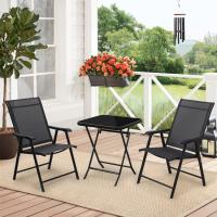 China Outdoor Cafe Garden Balcony Patio Beach Metal Iron Folding Armchair with Mail Packing for sale