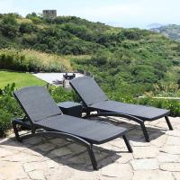 China Outdoor Garden Plastic Teslin Stackable Chaise Sun Lounger Chair for Hotel Beach Patio for sale