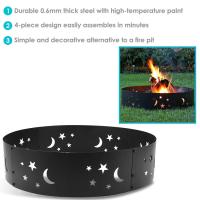 China Outdoor Patio Black Bonfire Camping 360 Degree Round Heavy Duty Portable Wood Burning Firepit with Poker for sale