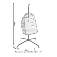 China Garden Furniture W100xL120xH198cm Patio Swing Plastic PE Rattan Egg Chair Hanging Chair for sale