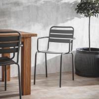 China Modern Design AJUNION Metal Steel Garden Seating Armchairs in H85 x W52 x D47cm Size for sale