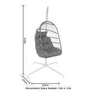 China Outdoor Furniture Patio Swing Hanging Egg Chair with Steel Frame and Rope Weave Design for sale