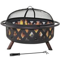 China Outdoor Patio Backyard Garden Bonfire Camping Metal Fire Pit Bowl with Poker and Cover for sale