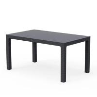 China Custom Logo Nordic Plastic Rattan Dinning Table and Chair Set for Leisure Stackable Design for sale