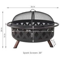 China Outdoor Patio Backyard Garden Bonfire Camping Metal Fire Pit Bowl with Poker and Cover for sale
