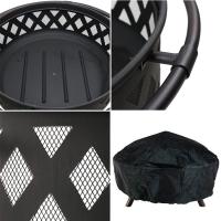 China Outdoor Patio Backyard Garden Bonfire Camping Metal Fire Pit Bowl with Poker and Cover for sale