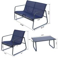 China Sturdy and Stylish AJUNION 4 Piece Outdoor Furniture Steel Metal Garden Set for Patio for sale