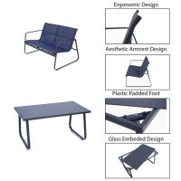 China Sturdy and Stylish AJUNION 4 Piece Outdoor Furniture Steel Metal Garden Set for Patio for sale