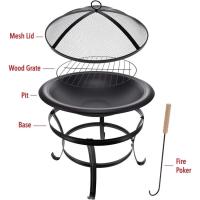 China Backyard Garden Camping Bonfire Charcoal BBQ Grill Fire Pit Bowl with Customized Logo for sale