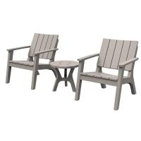 China Plastic Wood Table and Chair Set for Nordic Outdoor Patio Garden Balcony Cafe Restaurant for sale