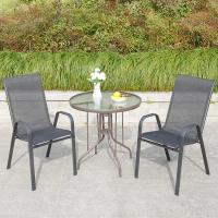 China Nordic Metal Glass Top Table and Chair for Outdoor Patio Garden Balcony Cafe Restaurant for sale