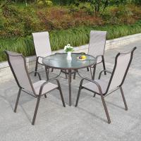 China Nordic Metal Glass Top Table and Chair for Outdoor Patio Garden Balcony Cafe Restaurant for sale
