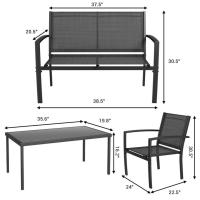 China Modern and Stylish AJUNION 4 Piece Steel Garden Furniture Sofa Set with Coffee Table for sale