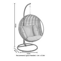 China Metal Frame All Weather Hanging Chair with Polyester Cushion and Garden Single Seating for sale