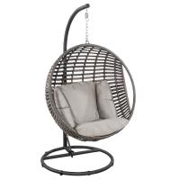 China Metal Frame All Weather Hanging Chair with Polyester Cushion and Garden Single Seating for sale