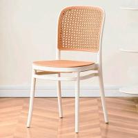 China Nordic Stackable PP Plastic Rattan Dinner Chair for Outdoor Garden Cafe Restaurant for sale