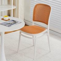 China Nordic Stackable PP Plastic Rattan Dinner Chair for Outdoor Garden Cafe Restaurant for sale