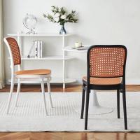 China Nordic Stackable PP Plastic Rattan Dinner Chair for Outdoor Garden Cafe Restaurant for sale