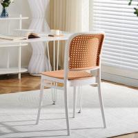 China Nordic Stackable PP Plastic Rattan Dinner Chair for Outdoor Garden Cafe Restaurant for sale