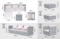 China Mail Packing Y AJUNION Wicker Rattan Garden Sofa Set Outdoor Furniture Sectional for sale