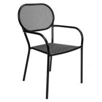 China Outdoor Bistro Cafe Garden Courtyard Patio Metal Iron Round Tables And Chair Set with Umbrella Hole in Modern Design for sale