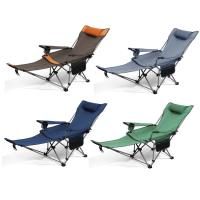 China Outdoor Camping Portable Folding Beach Chair with Armrest and Removable Armrest Design for sale