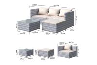 China AJUNION Wicker Rattan Garden Sofa Outdoor Lounge Set 4 Piece with Y Mail Packing for sale