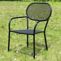 China Outdoor Bistro Cafe Garden Courtyard Patio Metal Iron Round Tables And Chair Set with Umbrella Hole in Modern Design for sale