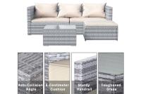 China AJUNION Wicker Rattan Garden Sofa Outdoor Lounge Set 4 Piece with Y Mail Packing for sale
