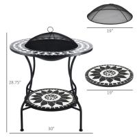 China Outdoor Garden Bonfire Camping Wood Burning Firepit with Ice Bucket and Mosaic Fire Pit for sale
