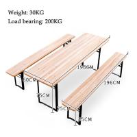 China Outdoor Portable Patio Bar Solid Wood Rectangular Folding Table and Benches Chair Set for sale