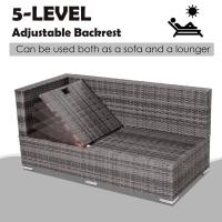 China AJUNION 3-Piece Rattan Garden Sofa Set with Adjustable Backrest and Steel Tube Frame for sale